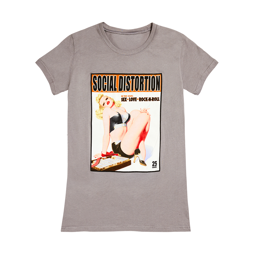 Cigarette Girl Women's Gray Tee - Social Distortion Official Store