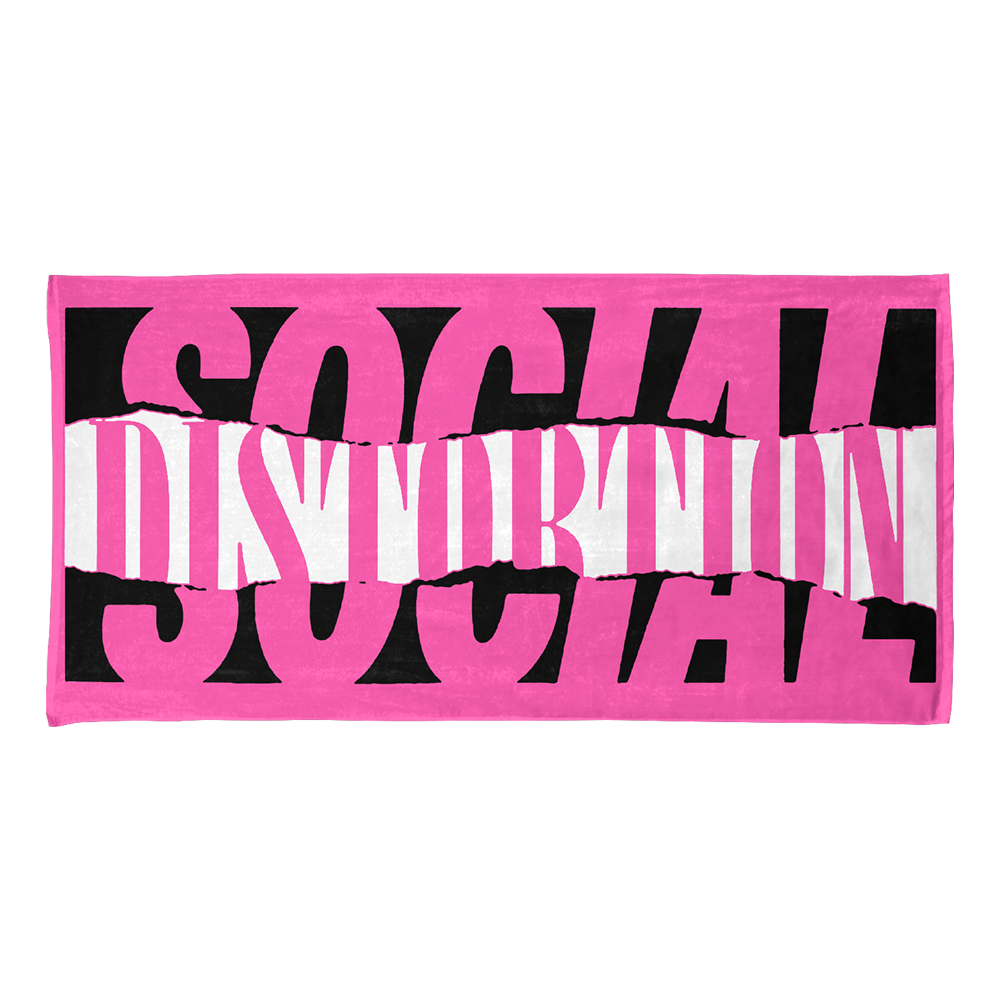 Torn Logo Pink Beach Towel - Social Distortion Official Store
